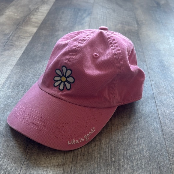 Life Is Good | Accessories | Life Is Good Pink Baseball Cap With Daisy ...